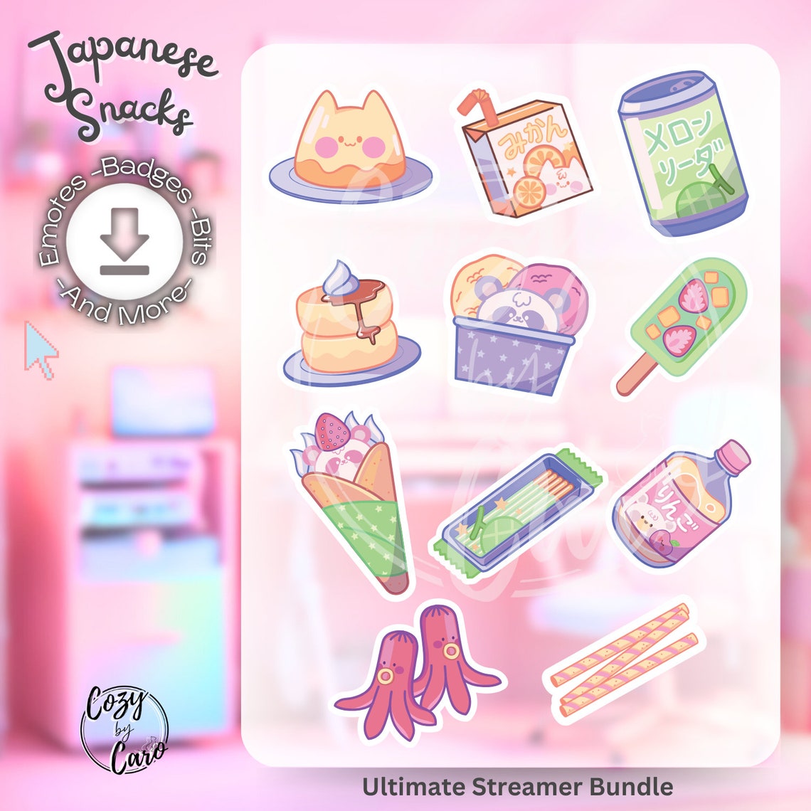Japanese Snacks Twitch Discord Vtube Pngtube Expressive Assets Bits Sub ...