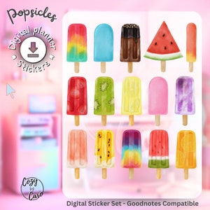 Popsicle Digital Stickers Notes App Summer Goodnotes Planner Icons ...