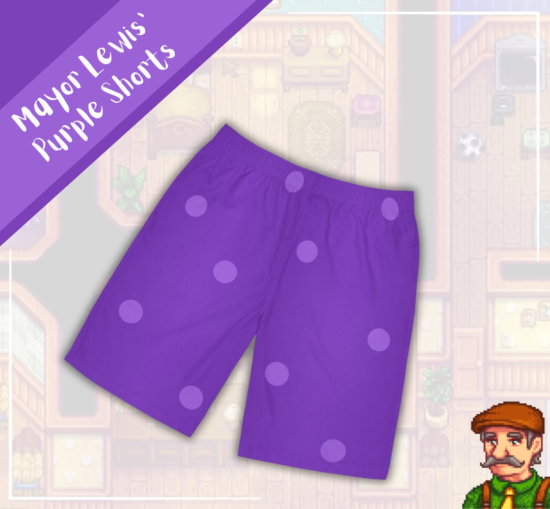 Mayor Lewis Shorts Purple Stardew Valley Shorts Novelty Item Cosplay ...