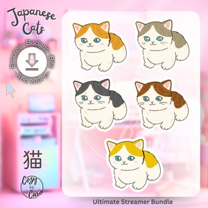 Japanese Cats Twitch Discord Vtube Pngtube Expressive Assets Bits Sub ...