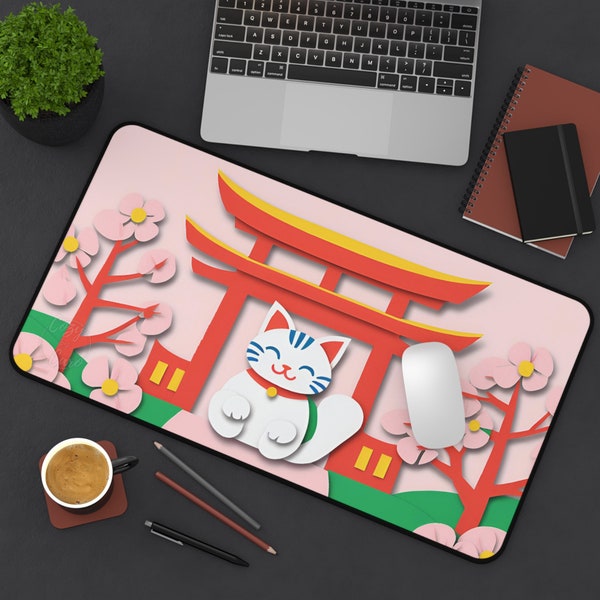 Japanese Sakura Art Desk Mat - Etsy