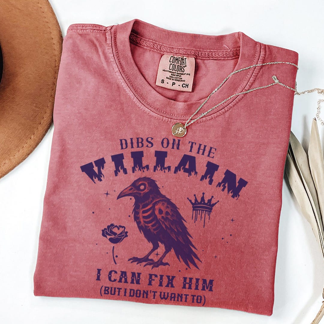 Romantasy Shirt, Dibs on the Villain Lover Bookish Saying T-shirt ...