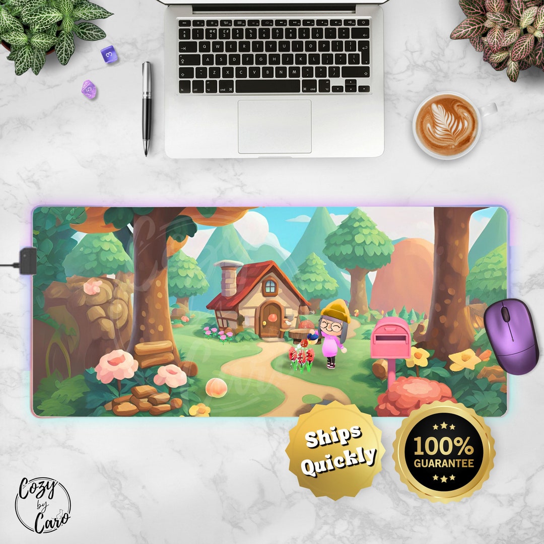 Cozy Gamer Desk Mat XXL ACNH Peach Inspired Mousepad New Horizons Gift ...