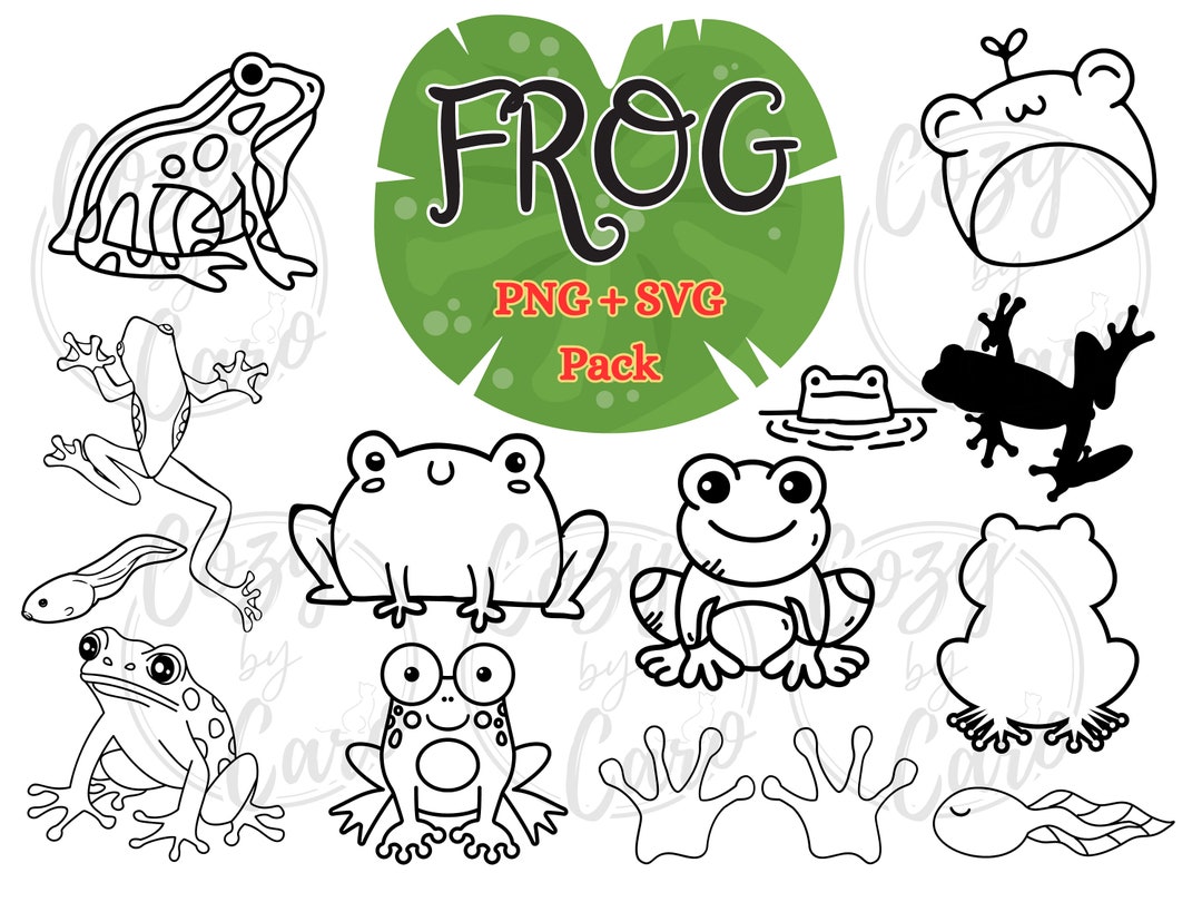 Frog SVG PNG Vinyl Cutting Machine Files Swampcore Swimming Frog ...