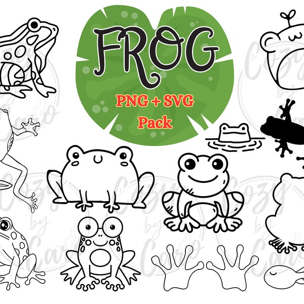 Frog Swimming Silhouette Svg - Etsy