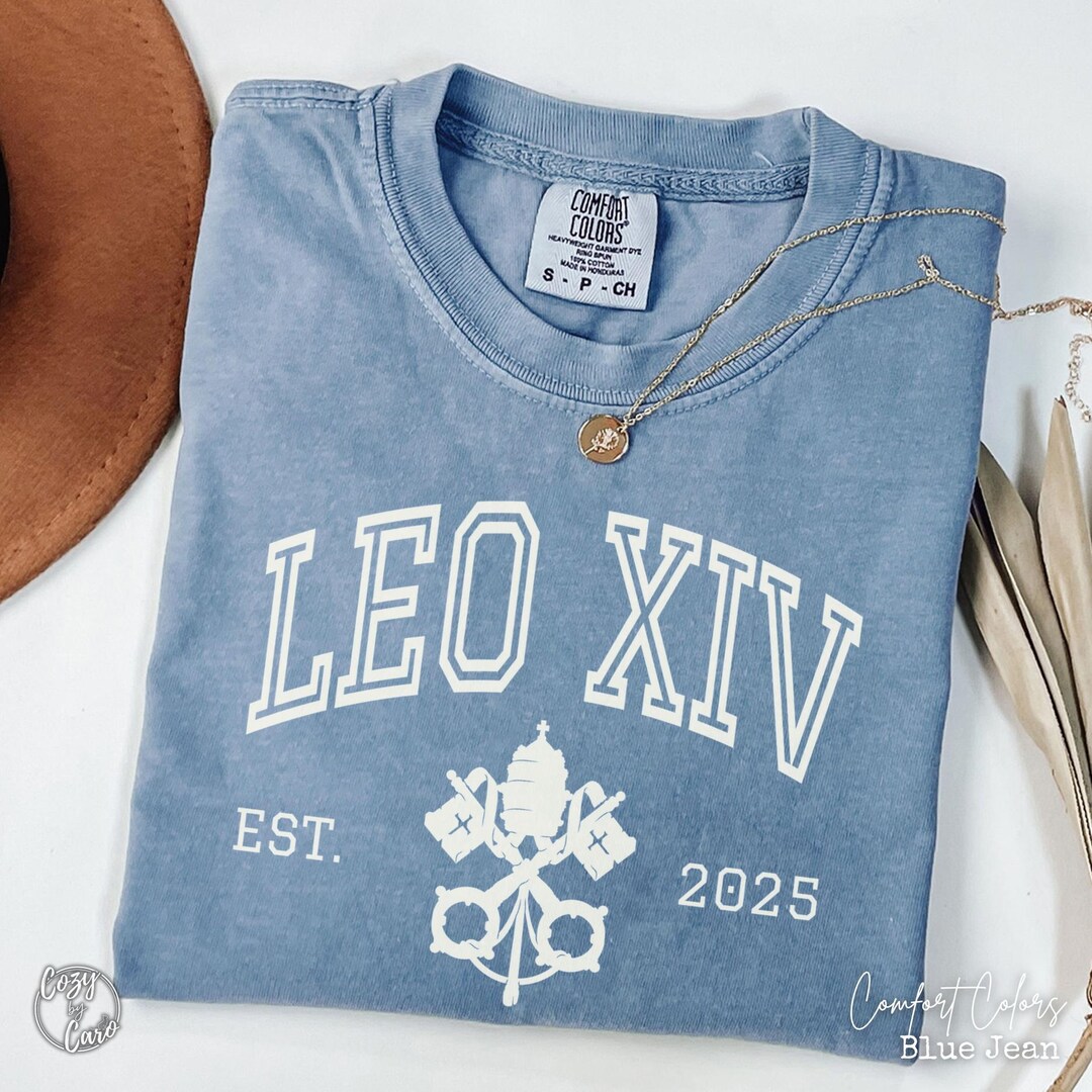 Leo XIV Pope Shirt, Comfort Colors Catholic T-shirt, Minimalist ...
