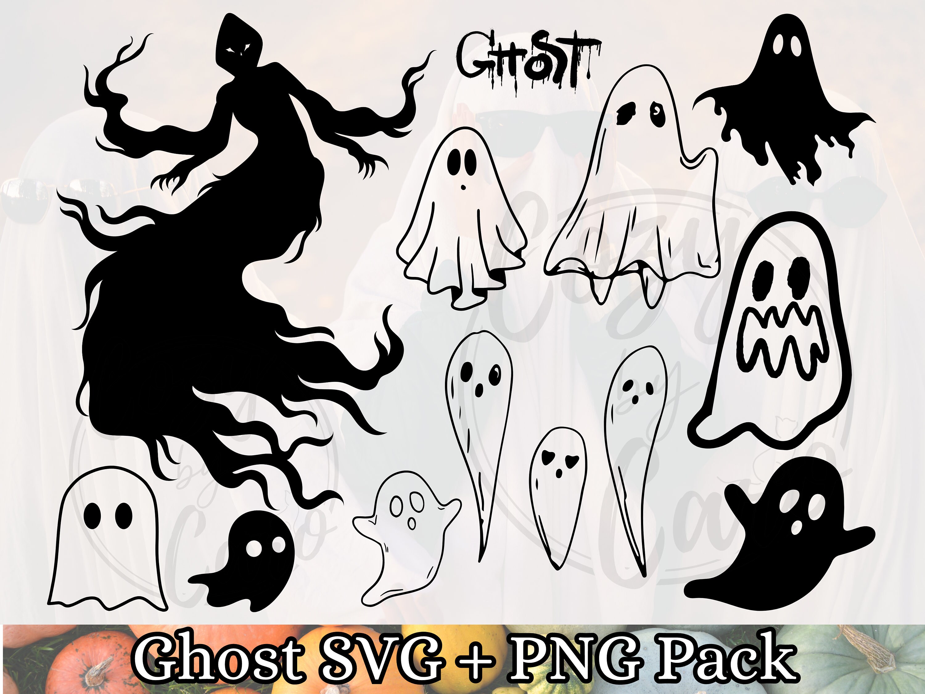 Ghost SVG PNG Multipack Classic Sheet Ghosty Image Clipart Cutting ...