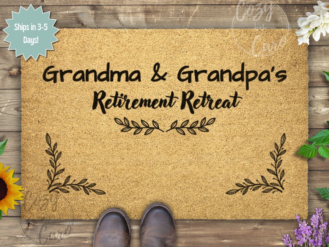 Grandma and Grandpa Welcome Mat Custom Door Mat Retirement Gift ...