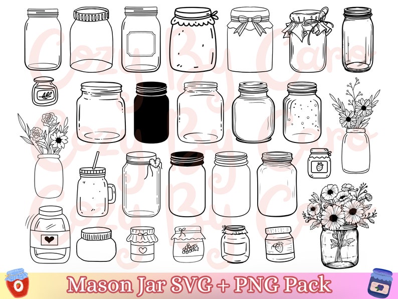 Mason Jar SVG PNG Kitchen Labels Cricut Jam Jars Vinyl Cutting Machine ...