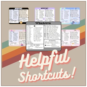 Keyboard Shortcut Sticker DIY Canva Template Cute Laptop Sticker Office ...