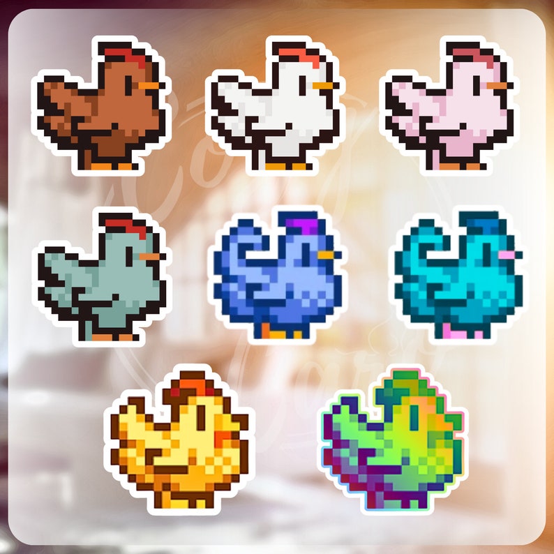 Pixel Chicken Twitch Discord Vtube Pngtube Cute SDV Farm Assets Bits ...