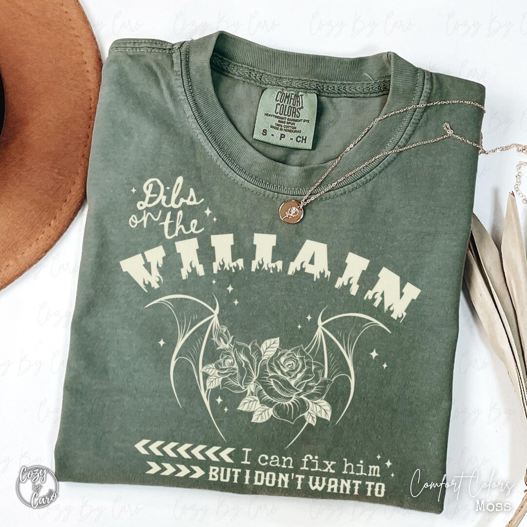 Romantasy Shirt, Dibs on the Villain Lover Bookish Saying T-shirt ...
