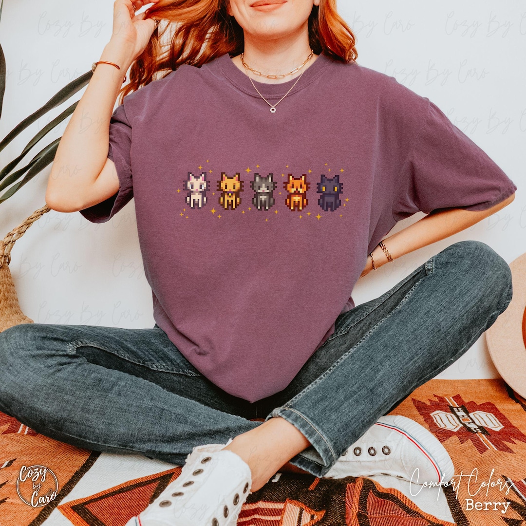 Stardew Cats Premium Tee, Comfort Colors Stardew Valley Pixel Art T ...