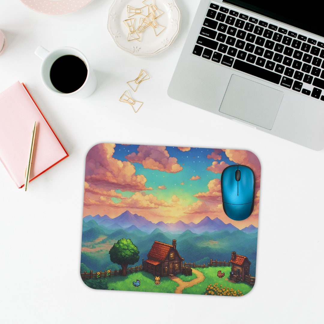 Stardew Mousepad Small Farm Aesthetic Stardew Valley Sunset Mouse Pad ...