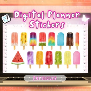 Popsicle Digital Stickers Notes App Summer Goodnotes Planner Icons ...