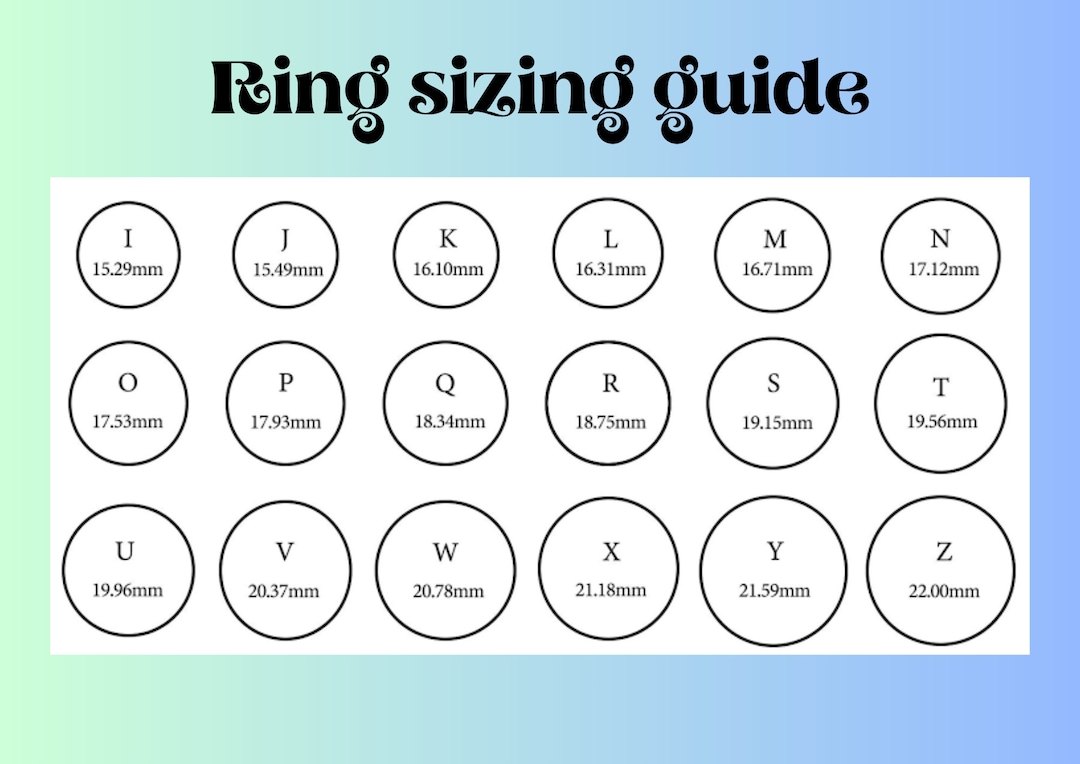 Ring Sizing Guide Printable A4 Instant Download - Etsy