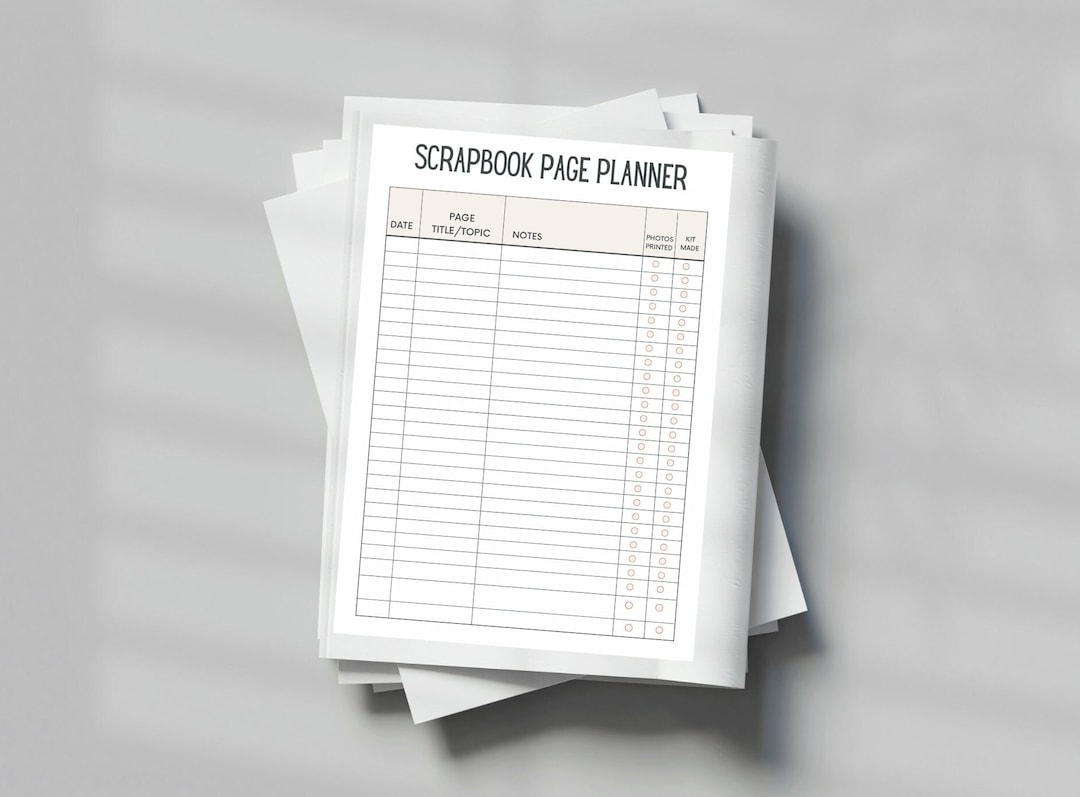 Scrapbook Page Planner Printables ,scrapbooking Planning Work Sheet ...