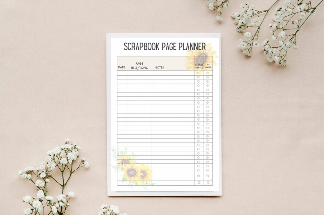 Scrapbook Page Planner Printables ,scrapbooking Planning Work Sheet ...