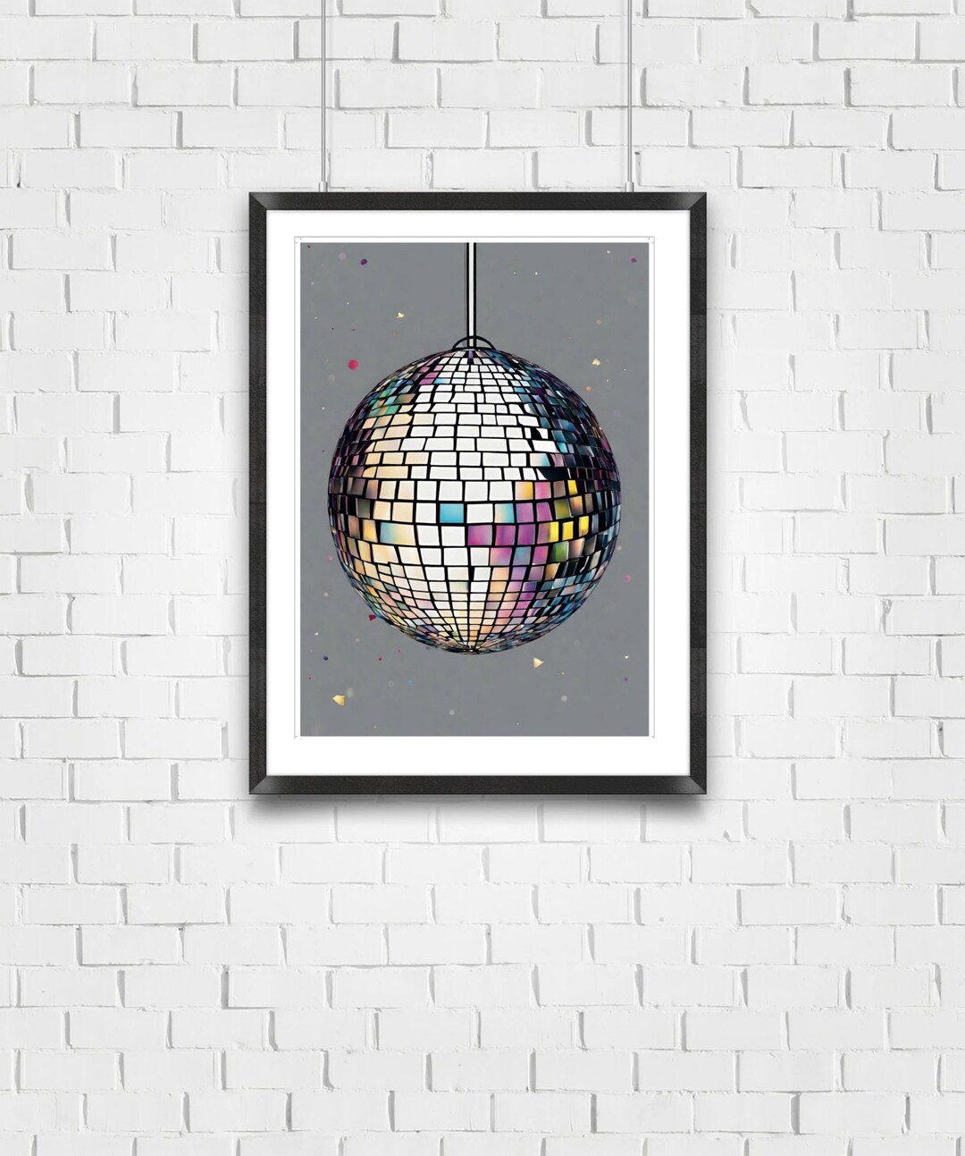 Printable Art Instant Download Poster Mirrorball Colourful - Etsy