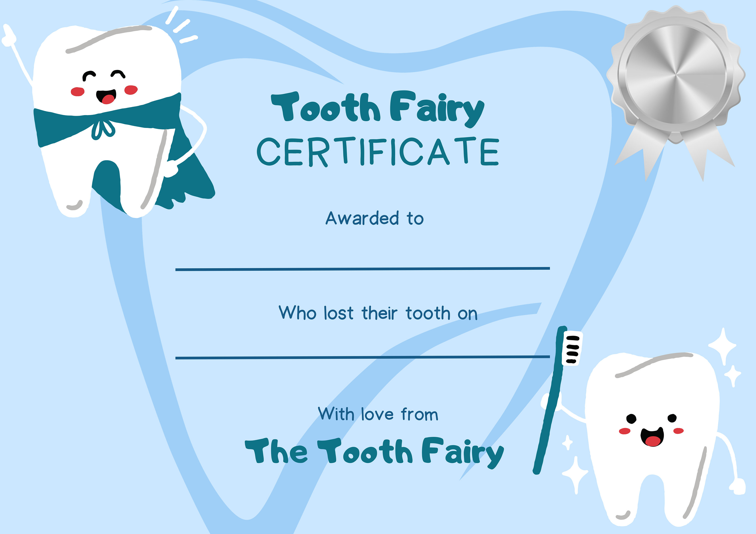 Printable Tooth Fairy Certificate - Etsy