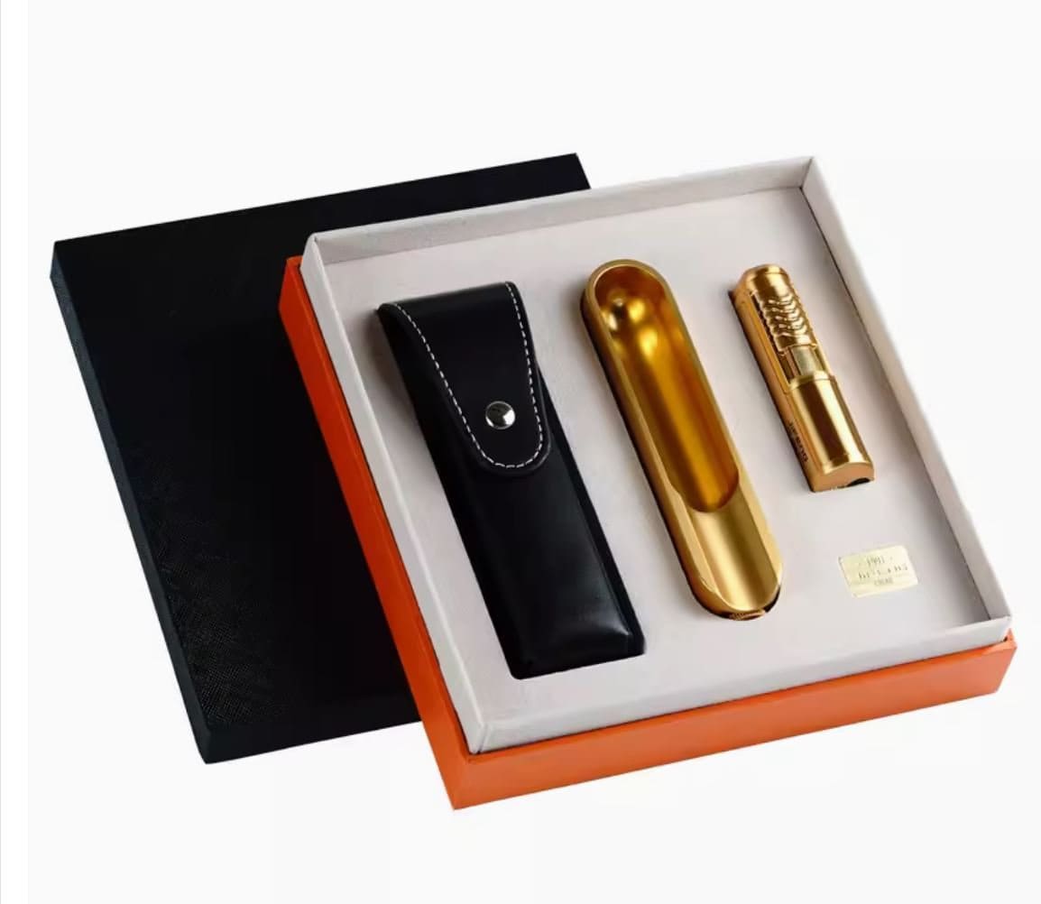 Cigar Lighter and Ashtray Set, Portable, High-end Metal, Two-piece ...