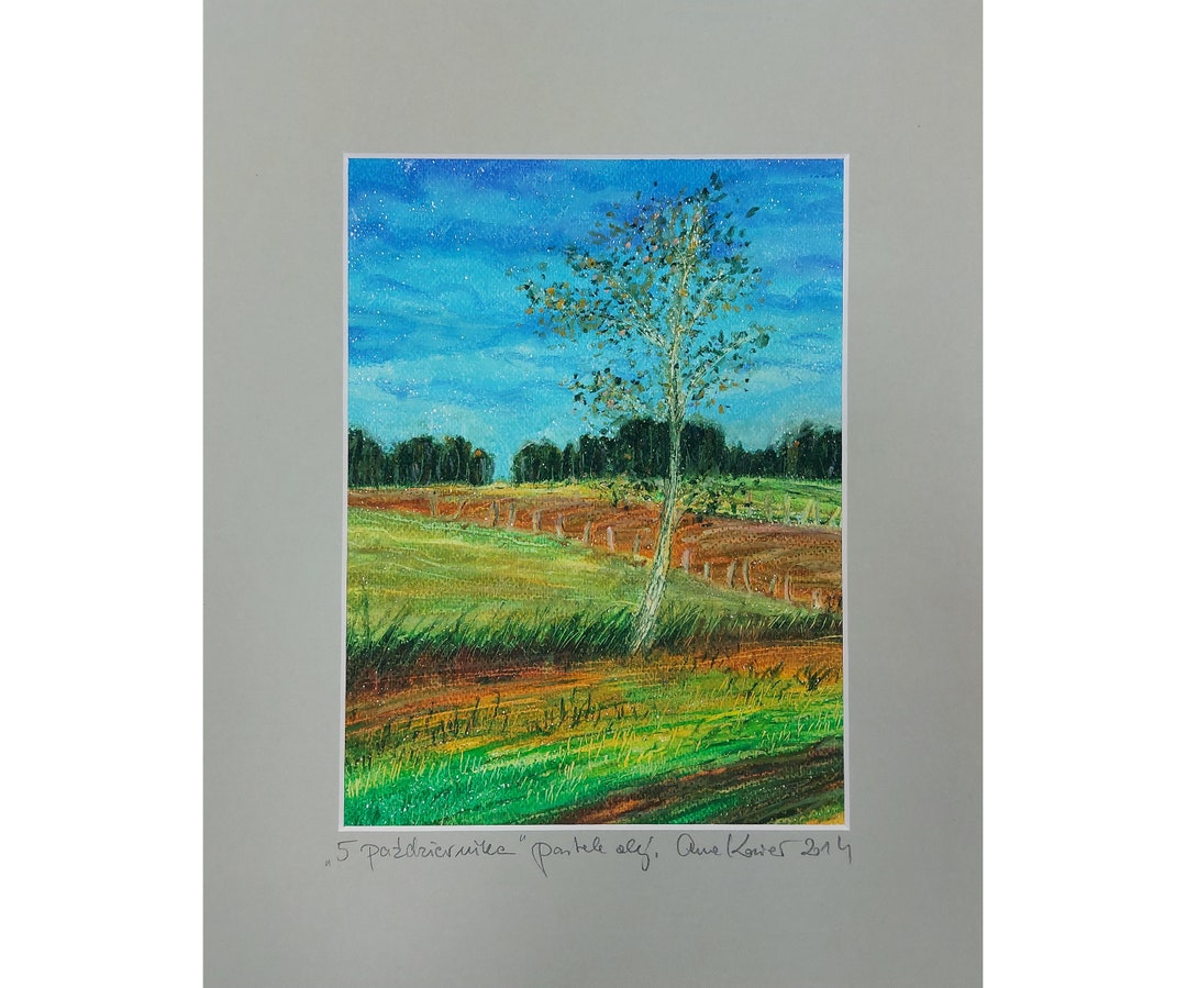 October 5, Oil Pastels - Etsy