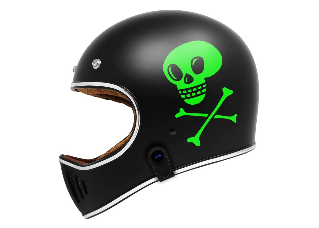 Helmet Decal Neon Skull Vinyl Decal Bikers Decals Motorcycle Gifts for ...