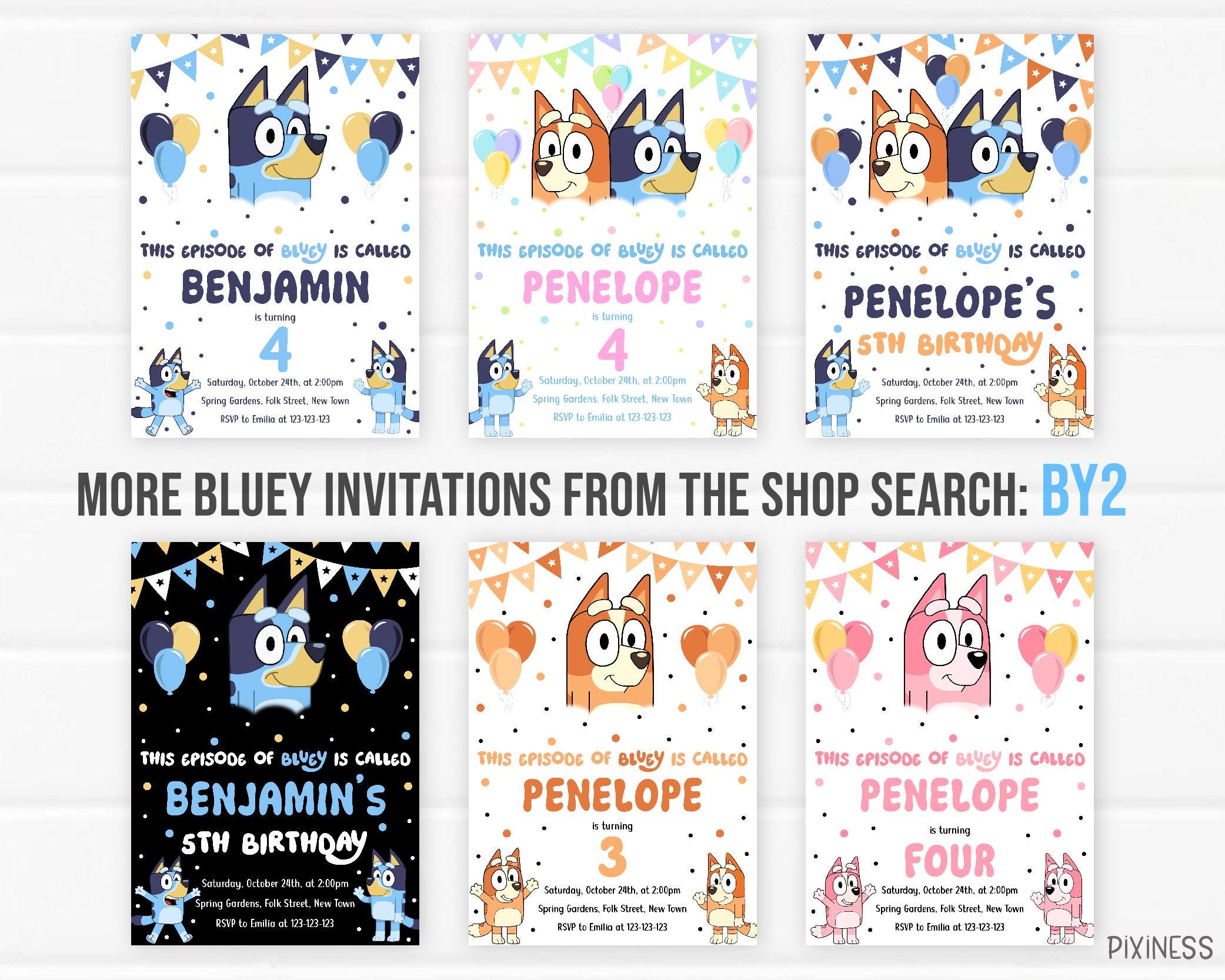 Bingo Birthday Invitation Bluey Girl Birthday Invitation Editable Bingo ...