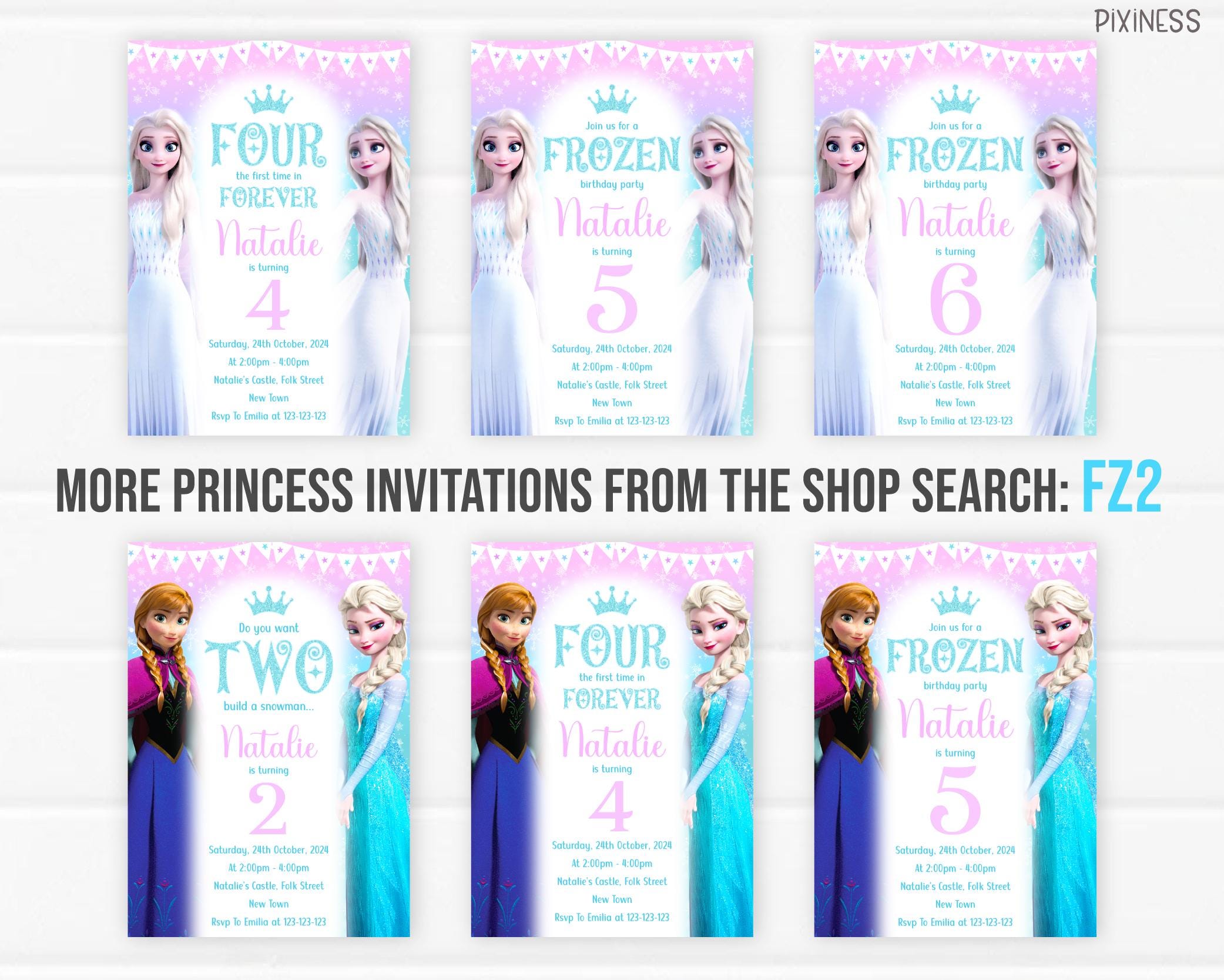 Frozen Elsa Birthday Invitation Editable Frozen Elsa Birthday Party ...
