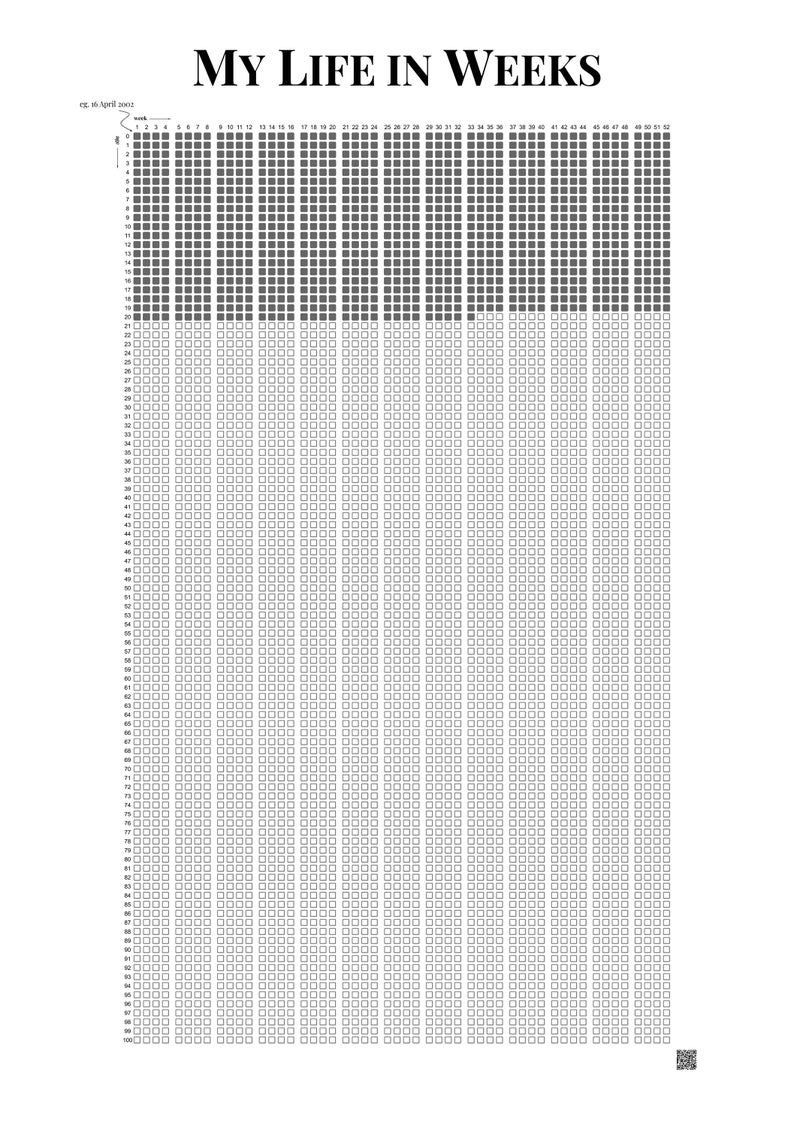 QR Coded 'my Life in Weeks' Poster - Etsy