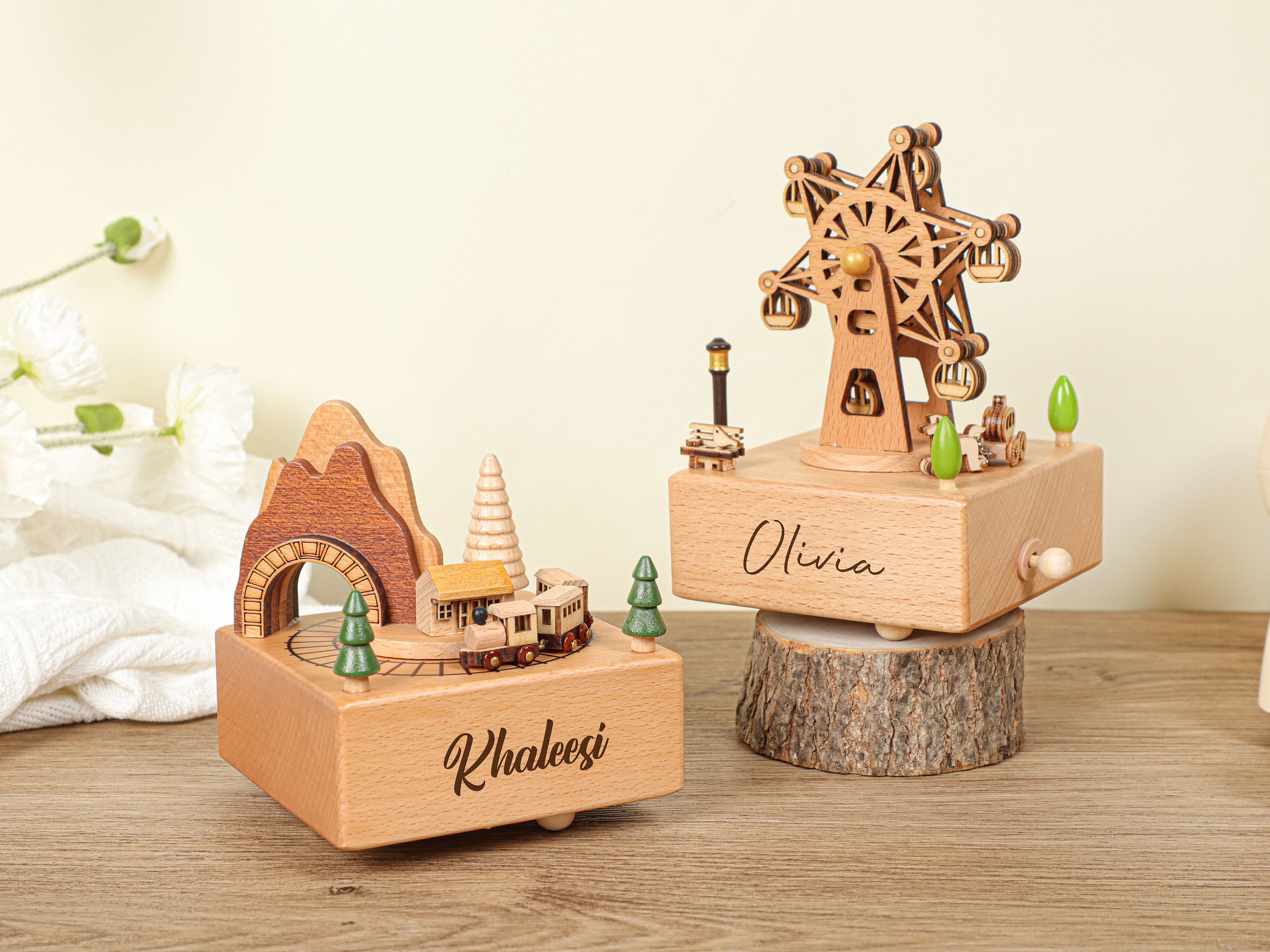 Personalized Wooden Music Box, Engraved Wooden Music Box,musical ...
