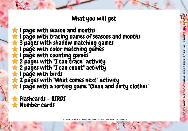 Busy Book "spring", Montessori Printable Activity, Preschool Activities ...