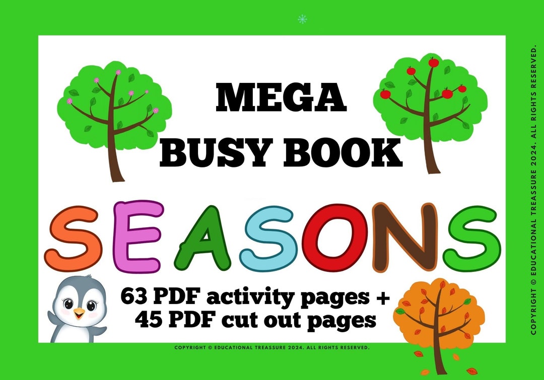 Seasons Mega Busy Book: Montessori Preschool Learning (digital Download ...
