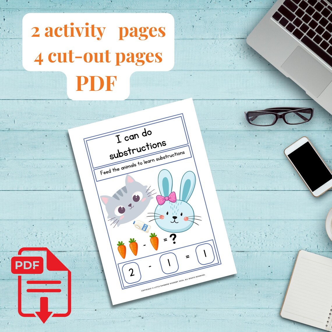 Hungry Animals Subtraction Fun: Printable Math Worksheets for ...