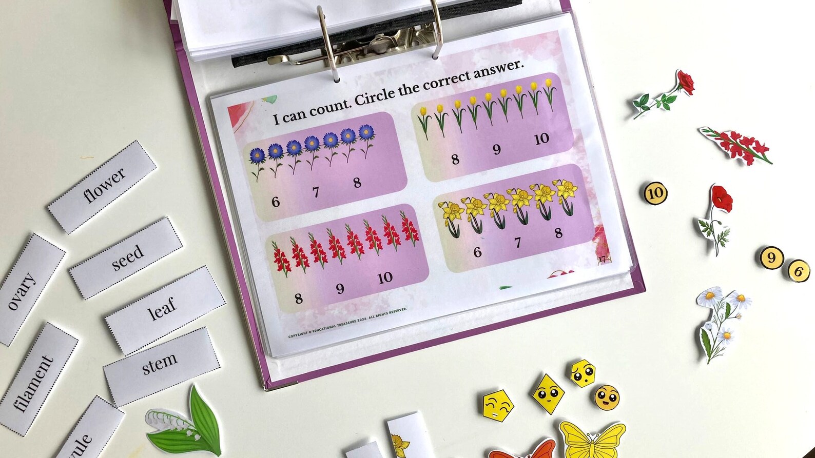 Flowers Busy Book: Montessori Learning Activities (PDF) - Etsy