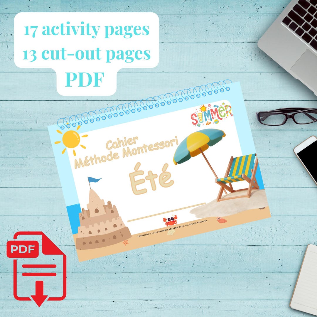 Summer Montessori Bilingual Busy Book Printable: Preschool & Homeschool ...