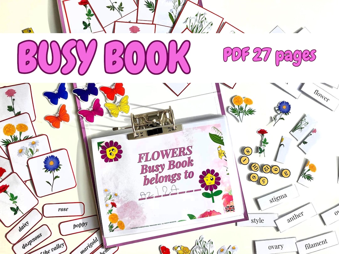 Flowers Busy Book: Montessori Learning Activities (PDF) - Etsy