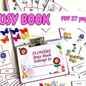 Flowers Busy Book: Montessori Learning Activities (PDF) - Etsy