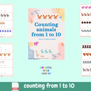 Counting Animals From 1 to 10. Printable Worksheet for Kids ...