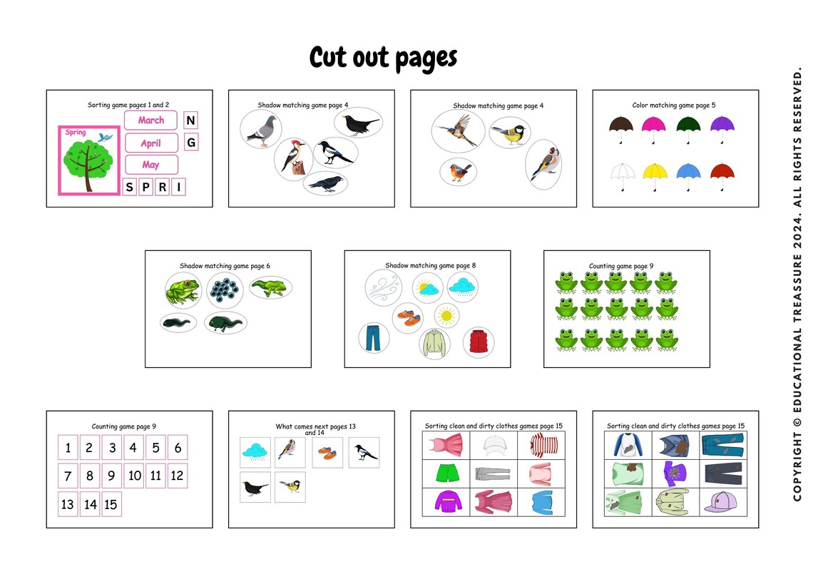 Busy Book "spring", Montessori Printable Activity, Preschool Activities ...