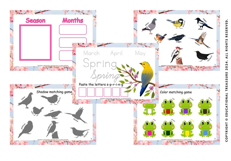 Busy Book "spring", Montessori Printable Activity, Preschool Activities ...
