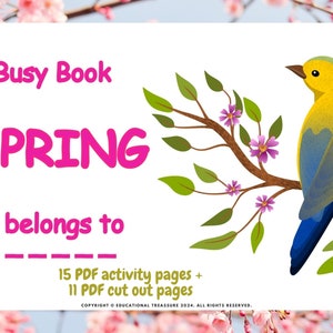 Busy Book "spring", Montessori Printable Activity, Preschool Activities ...