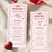 Coquette Galentine Menu Card Template: Hand-drawn Party Decor (digital ...