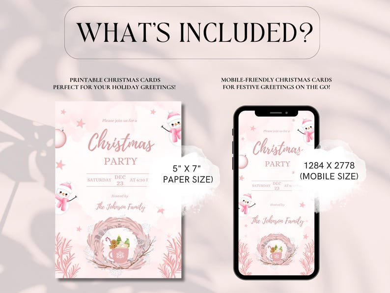 Pink Christmas Party Template Christmas Invite Trendy Invitation ...