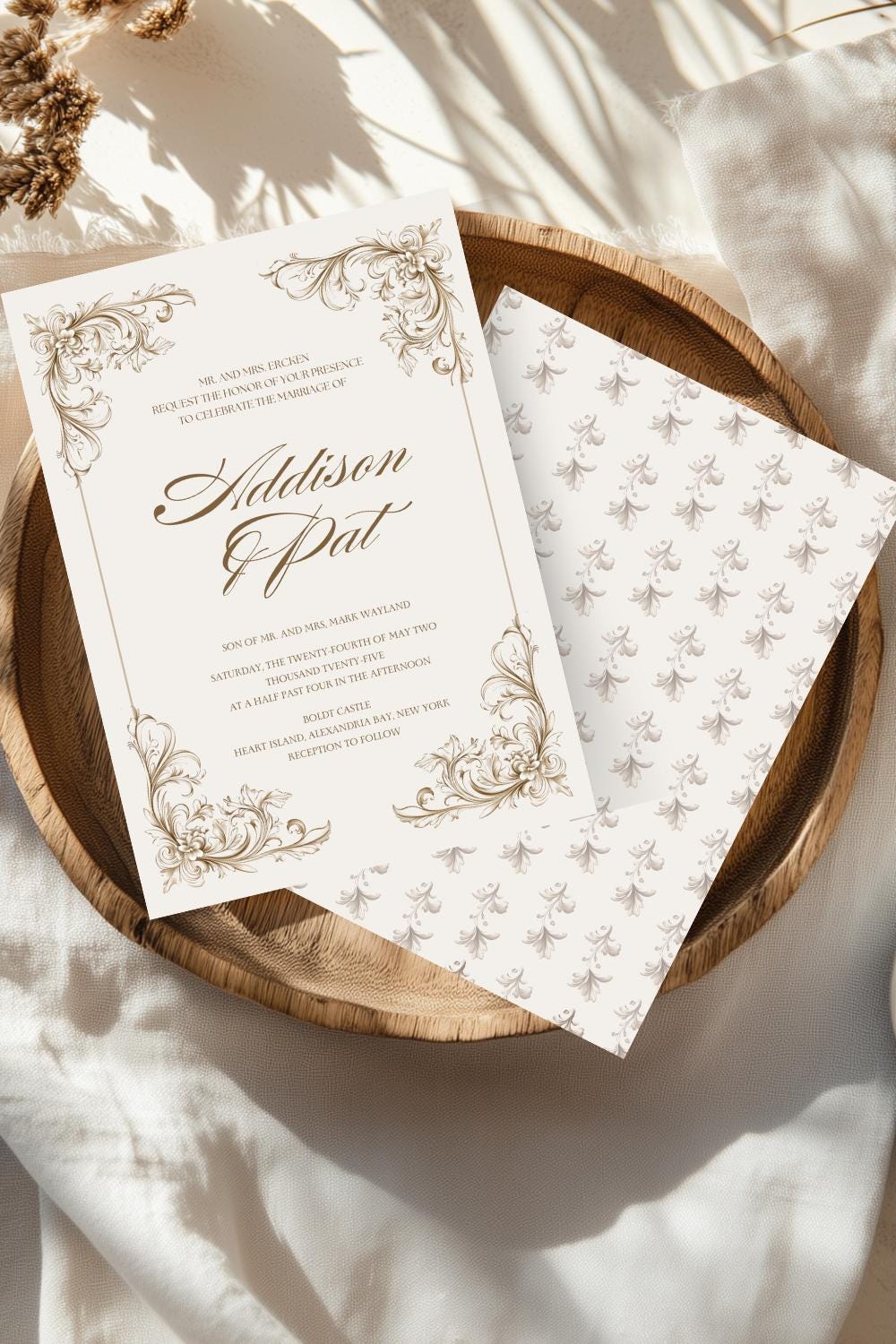 Rococo Wedding Decor Invitation Template Download, Regency Era Wedding ...
