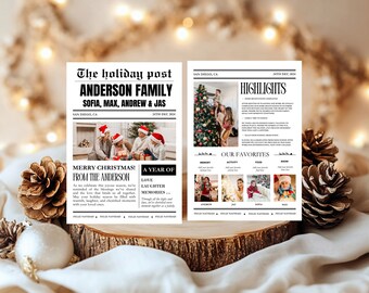 Christmas Newsletter Template Editable Year in Review Christmas Card ...