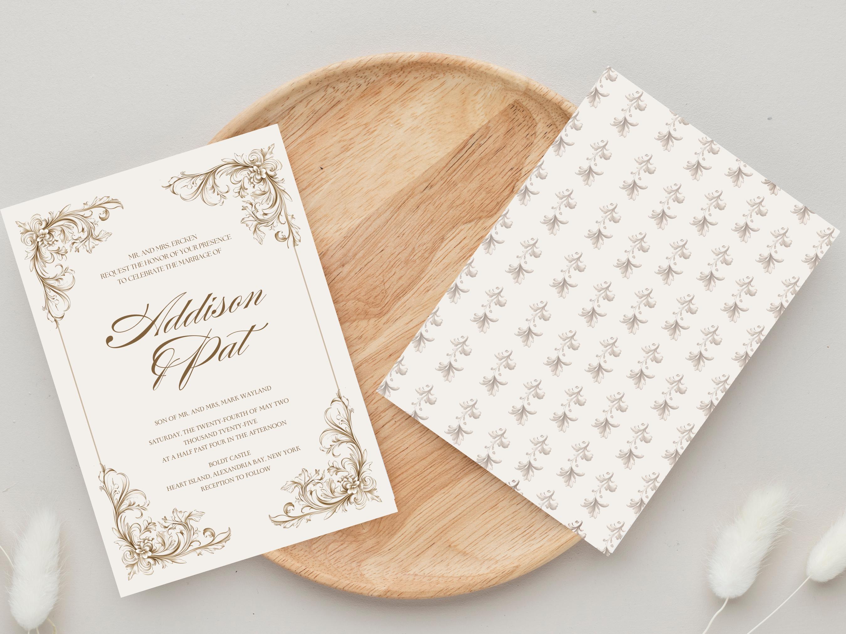 Rococo Wedding Decor Invitation Template Download, Regency Era Wedding ...