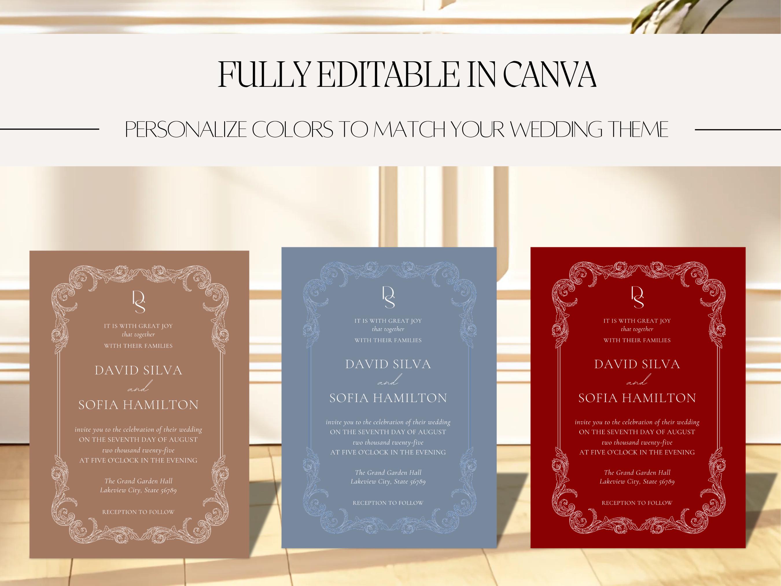 Rococo Wedding Invitation Template: Regency Art Prints (digital ...