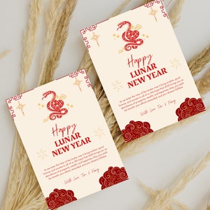 Chinese New Year Card Template 2025 Snake New Year Lunar New Year 2025 ...
