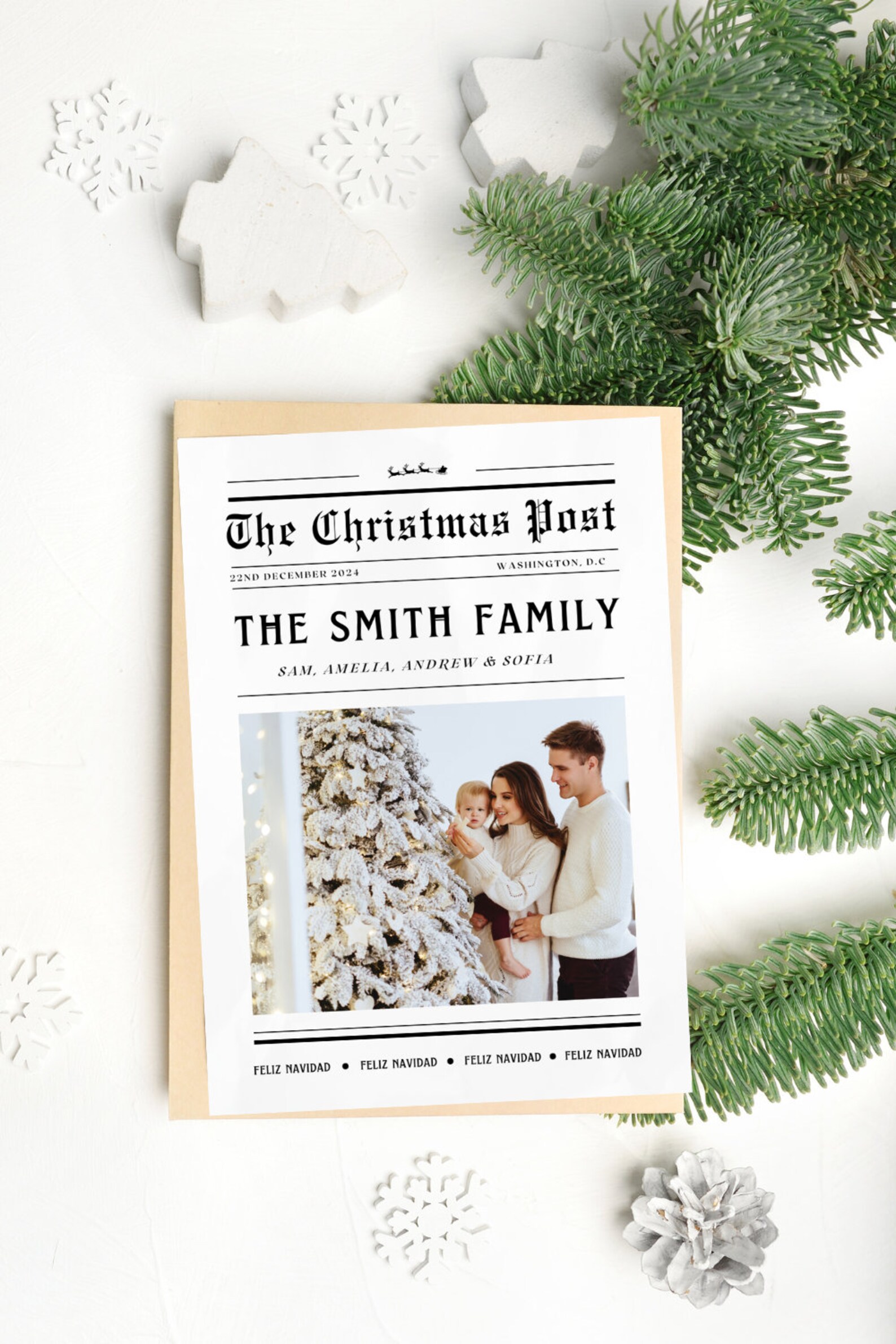 Christmas Newsletter Template Editable Year in Review Christmas Card ...